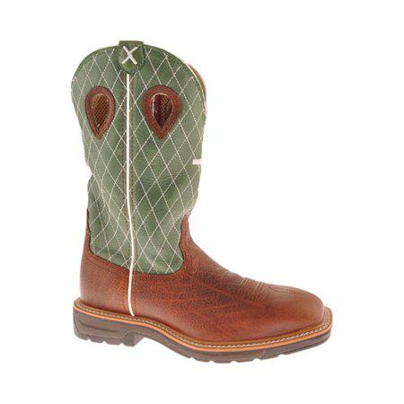 TWISTED X MLCW002 COG GLAZE PEBBLE/LIME WORK BOOTS | Young's Western Wear