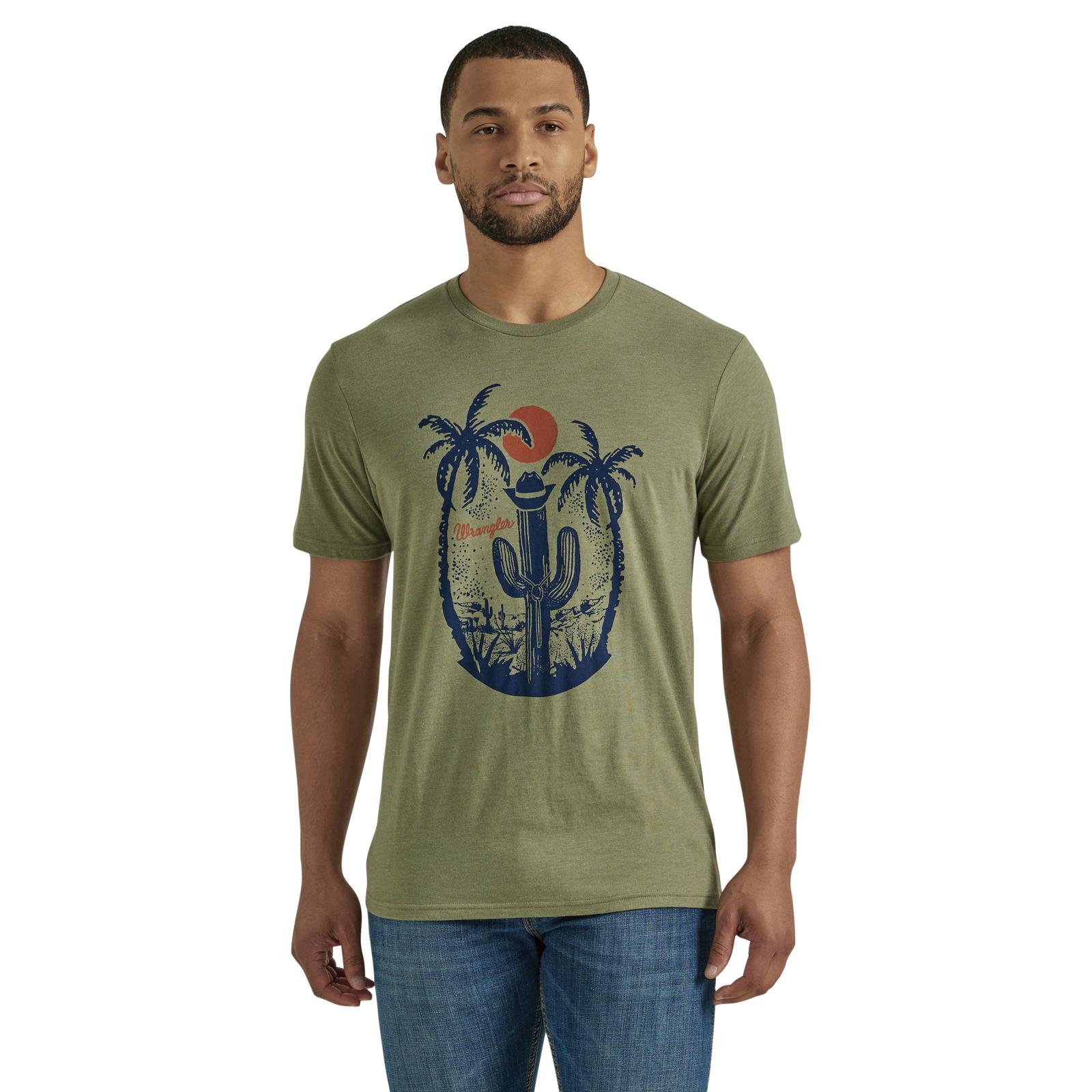 WRANGLER 112346609 MEN'S DESERT CACTUS TEE LICHEN GREEN | Young's ...