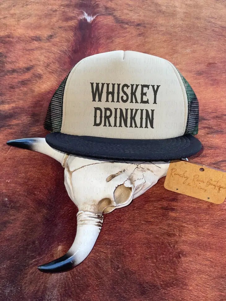 RANCHY ROAN WHISKEY DRINKIN WESTERN WEAR TRUCKER HAT | Young's Western Wear
